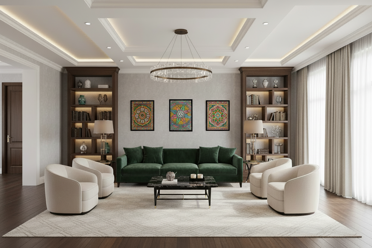 Colorful Madhubani Mandala Painting | Geometric Floral Indian Folk Art ...